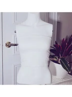 Garage | Tops | Garage Curved White Tube Crop Top | Poshmark